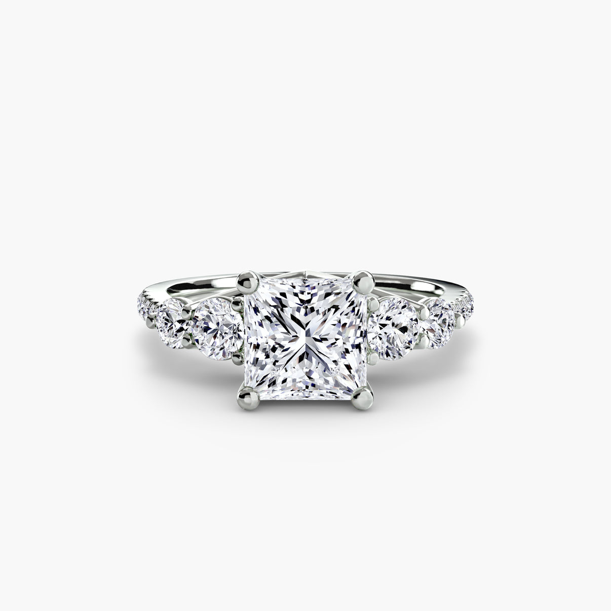 Five Stone Ring with Pavé Band – Golden Star Jewellery
